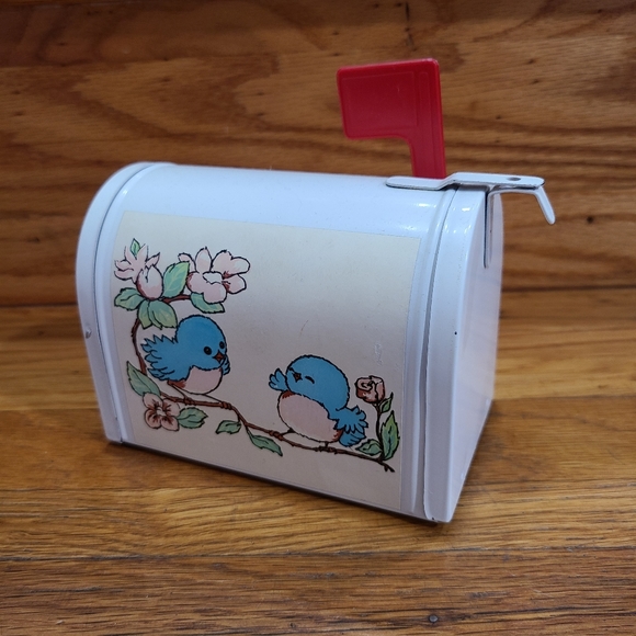 Princeton | Other | Mini Decorative Tin Mailbox With Blue Birds | Poshmark